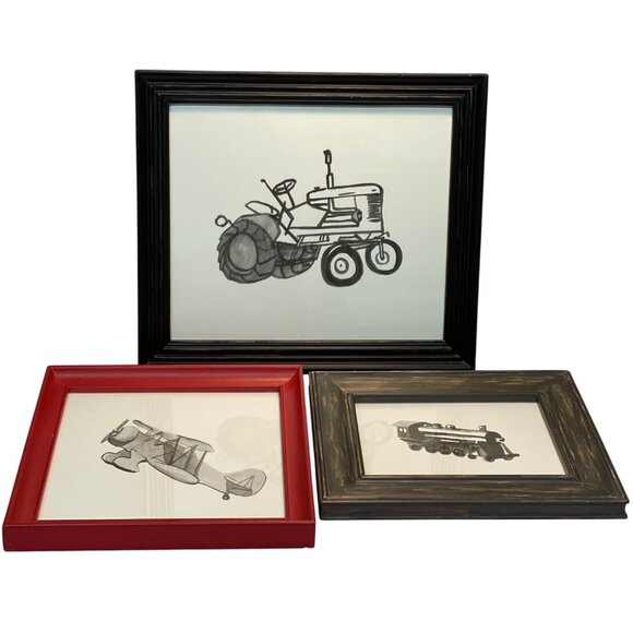 Pottery Barn Kids | Art | Pottery Barn Kids Framed Wall Art Tractor ...